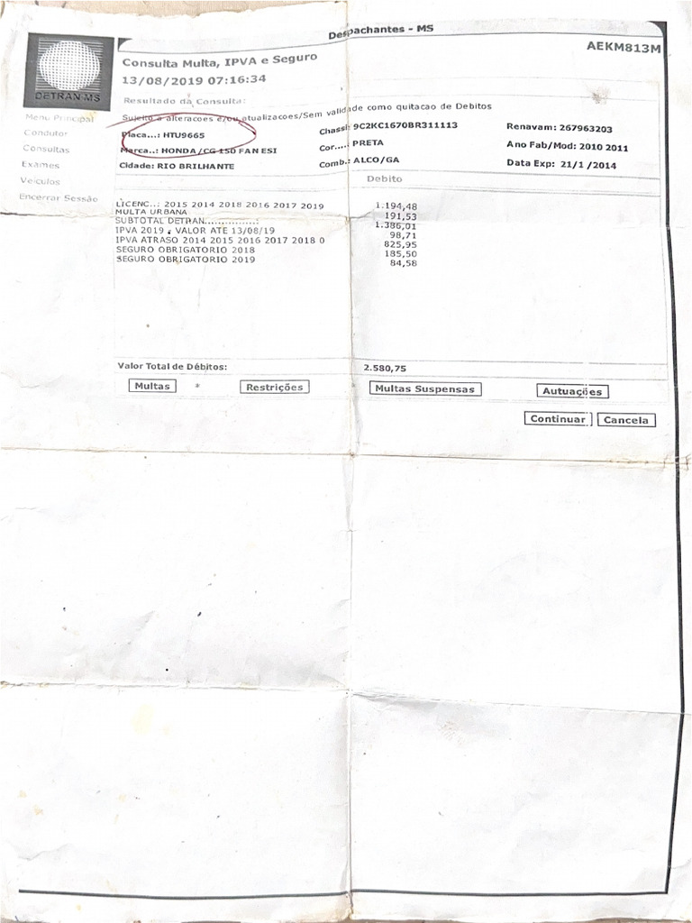 Documento Moto | PDF