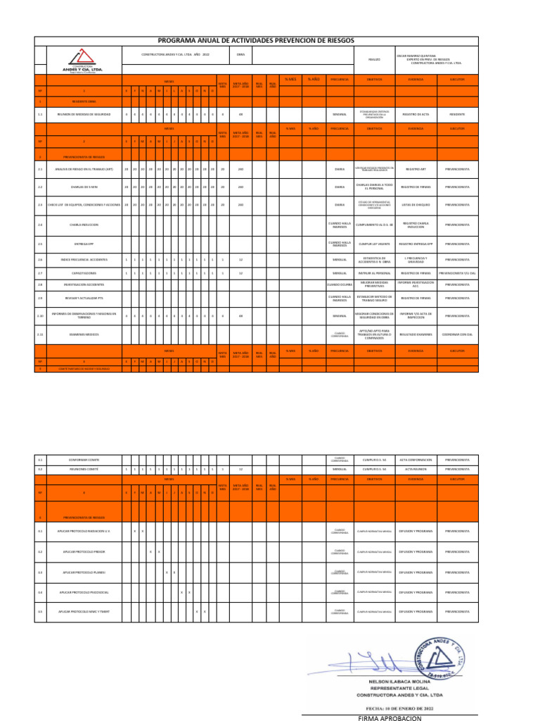 PRG-SST-001 Programa de Prevencion de Riesgos | PDF