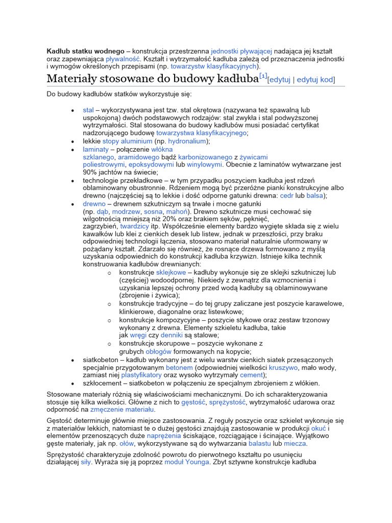 Materiały Stosowane Do Budowy Kadłuba: Kadłub Statku Wodnego ...