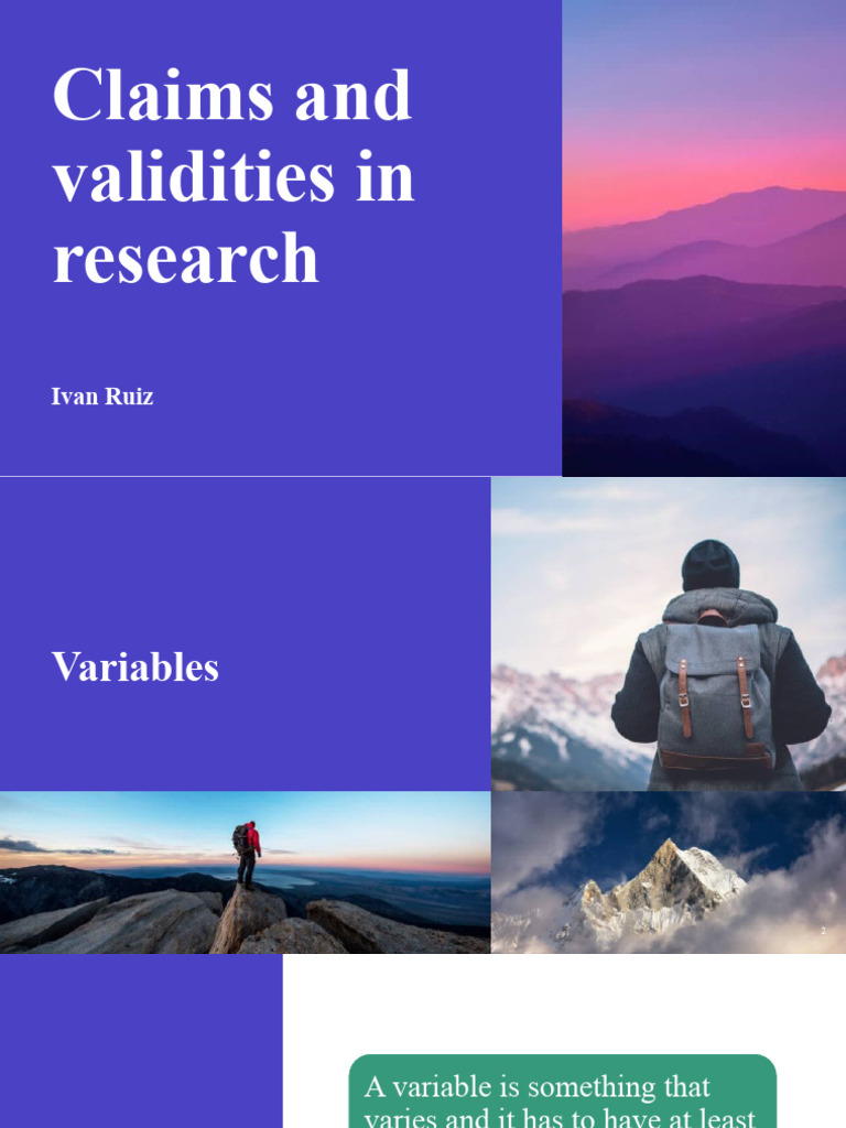 Claims and Validities | PDF | Validity (Statistics) | Statistics
