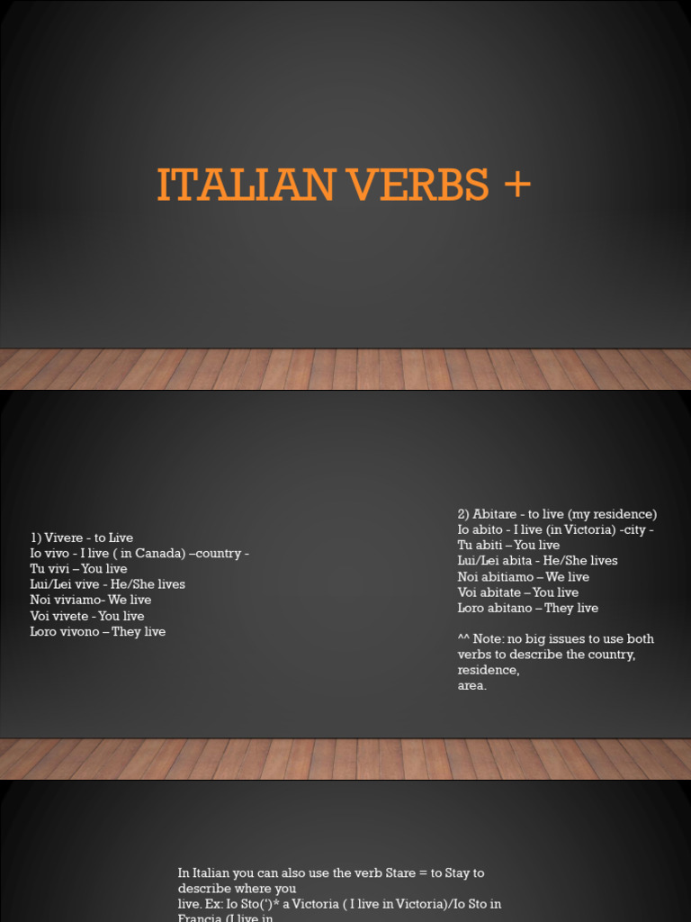 Italian Verbs + | PDF | Languages | Foreign Language Studies