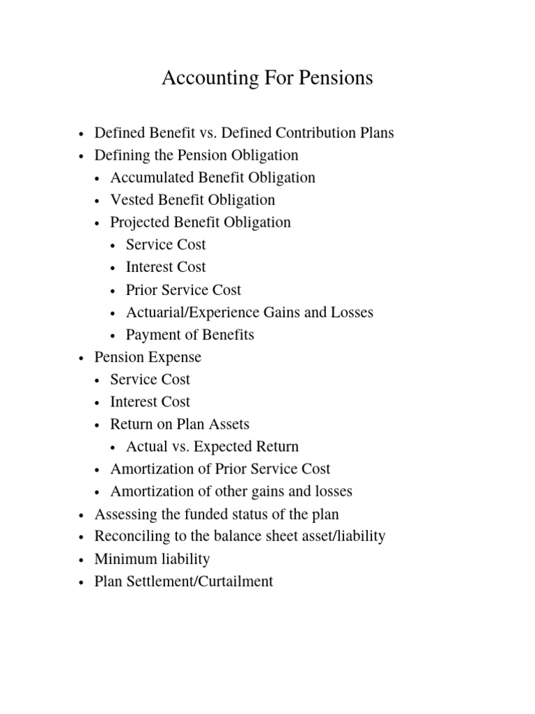 Accounting For Pensions | PDF | Defined Benefit Pension Plan | Pension