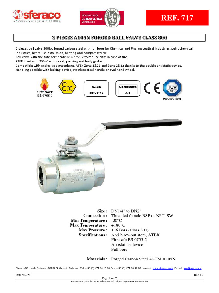 Technical Datasheet 2 Pieces Forged Carbon Steel Ball Valve 800lbs | Download Free PDF | Valve ...