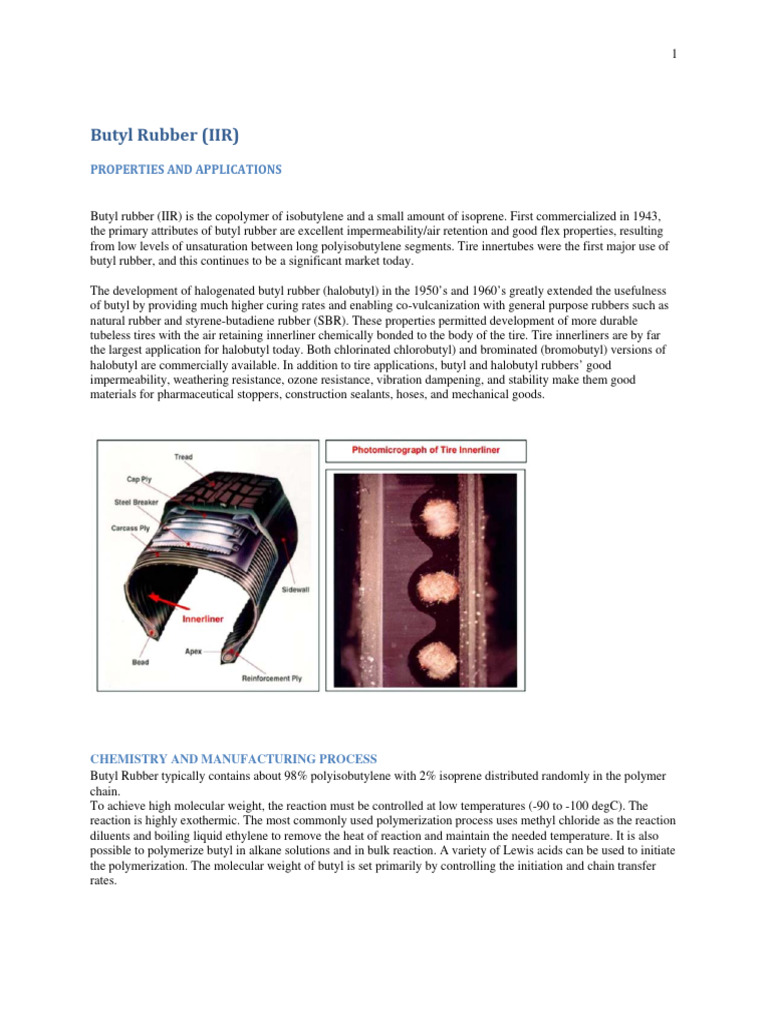 Butyl Rubber Iir Pdf Physical Chemistry Chemistry