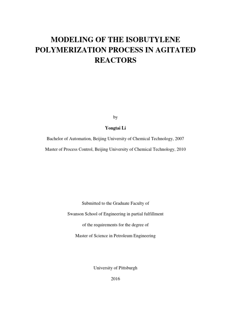 ButylRubber Model | PDF | Polymerization | Chemical Substances