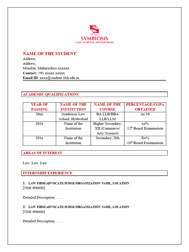CV Format | PDF