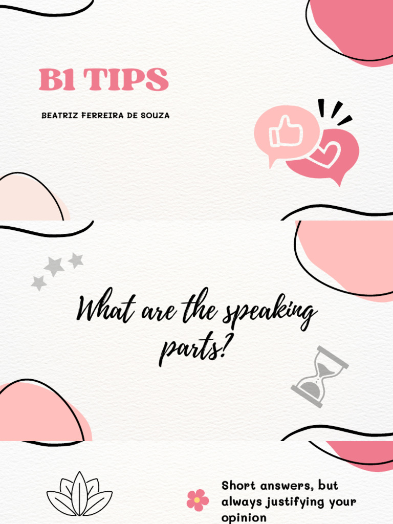 B1 TIPS - English Speaking Test | PDF