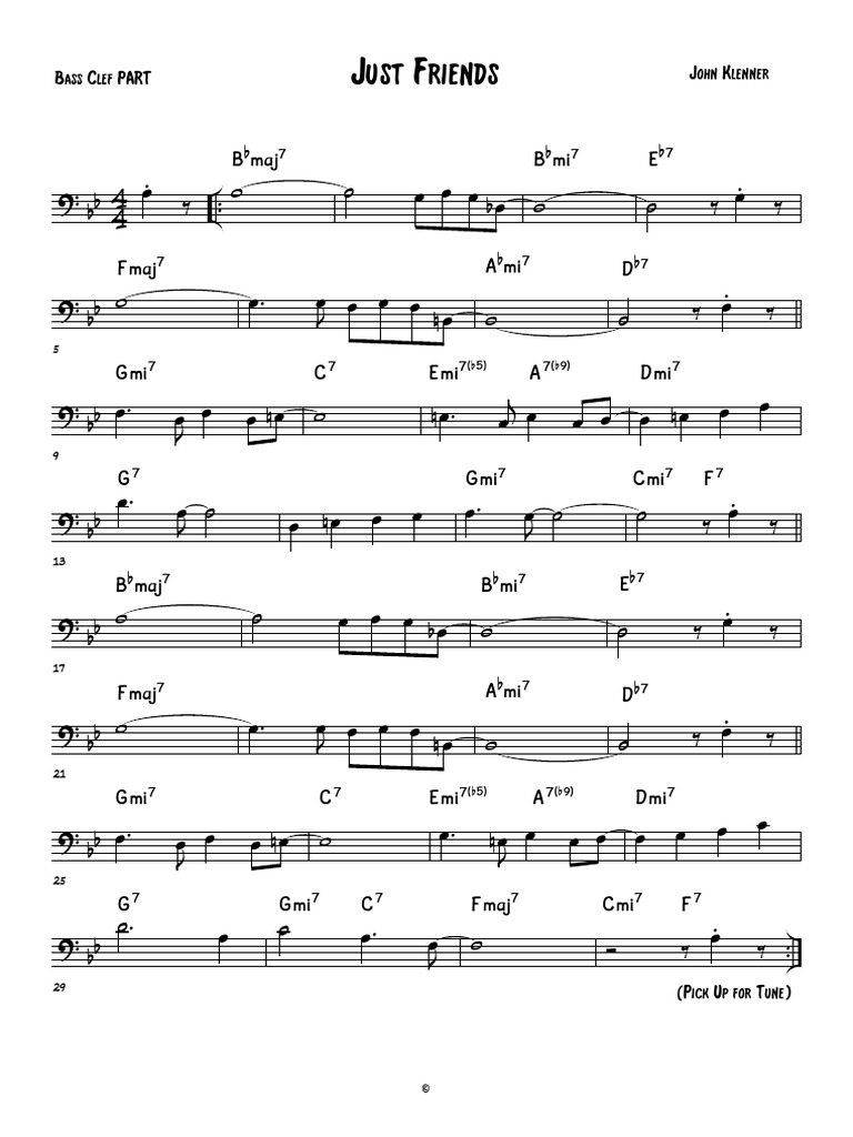 Just Friends Bass Clef Part | PDF