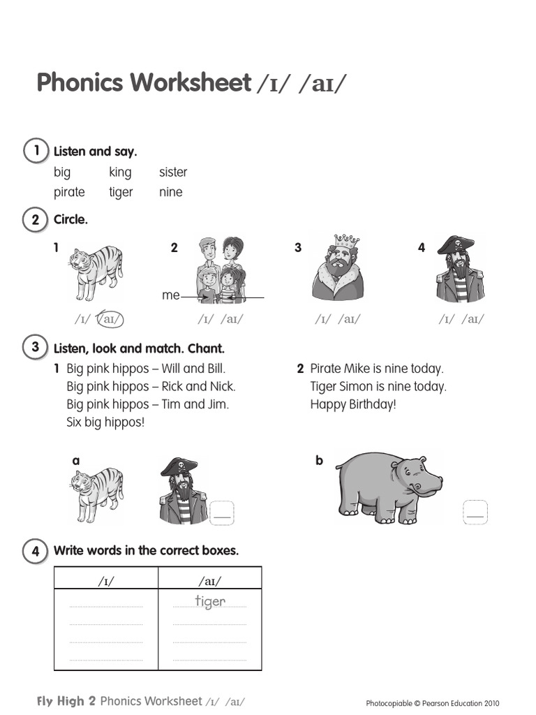 Phonics Worksheet: /ɪ/ /aɪ/ Sounds | PDF