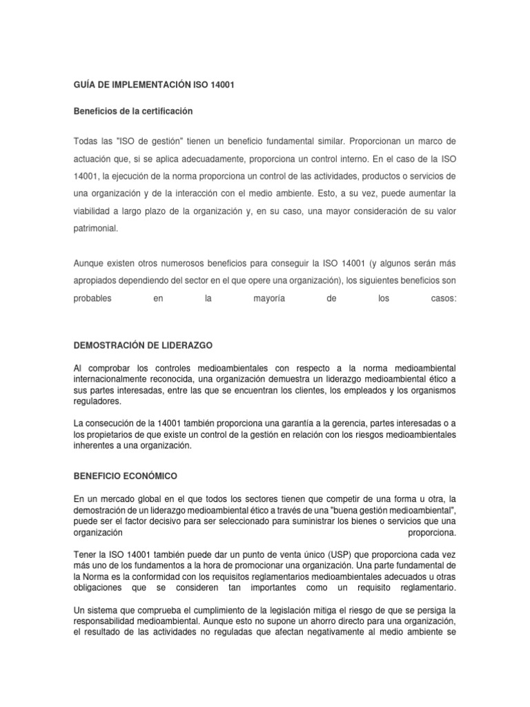 Guía de Implementación Iso 14001 | PDF | Auditoría | Planificación