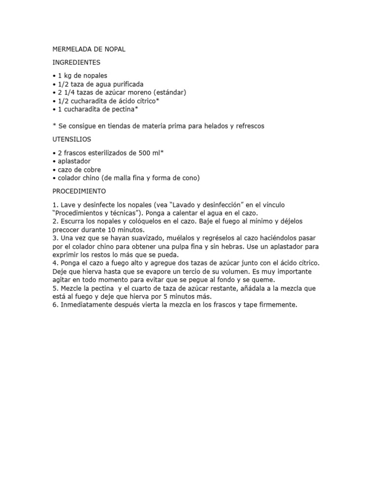 Mermelada de Nopal - 104458 | PDF