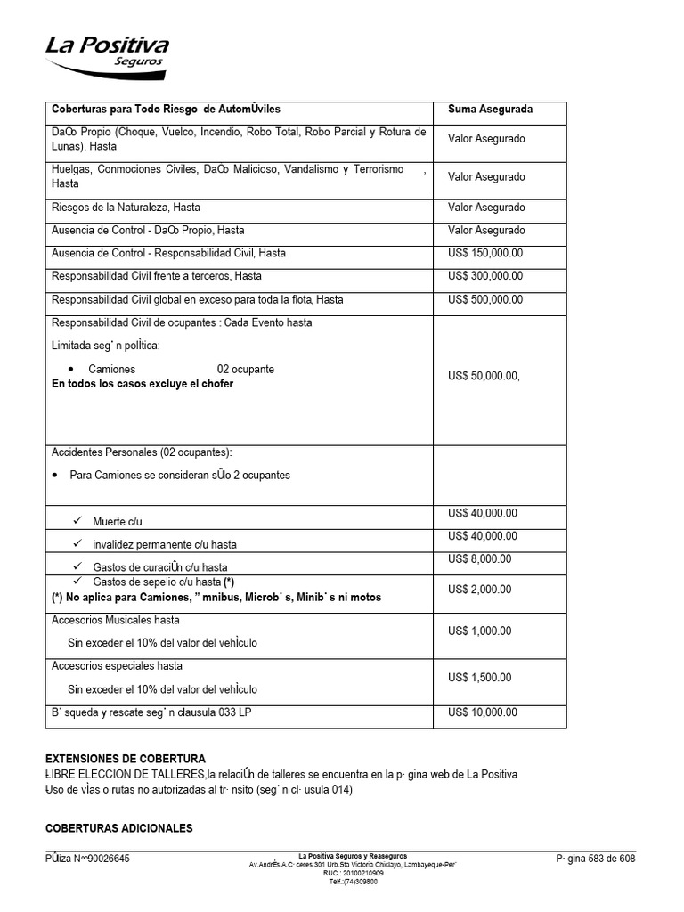 Coberturas Polizas Todo Riesgo Isl | PDF | Póliza de seguros | Reaseguro