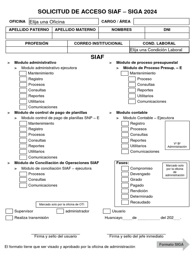 Formato de Registro Siga Siaf | PDF