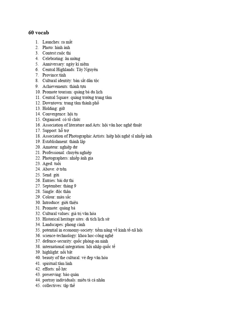 60 Vocab | PDF