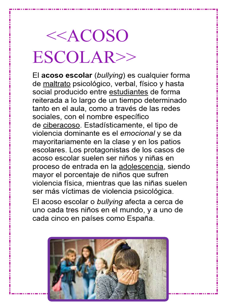Acoso Escolar | PDF | Bienestar