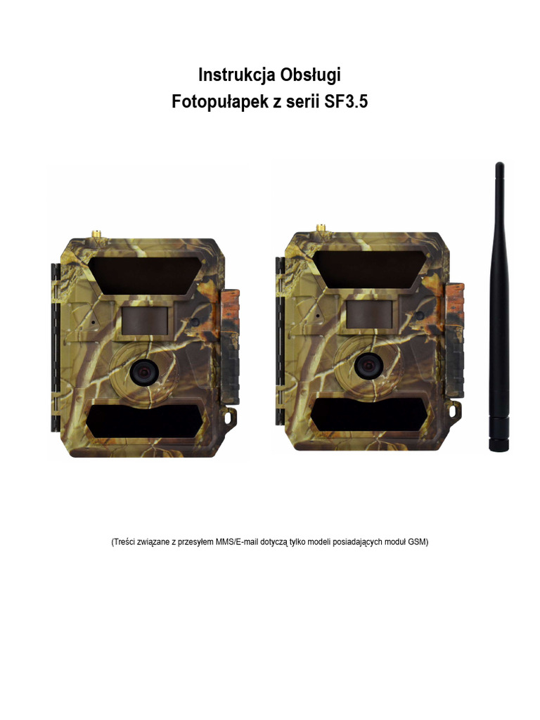 Kamera Fotopułapka GSM SF4.0CG 940nm (065-417) - Instrukcja Obsługi (PL) | PDF