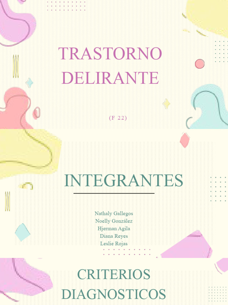 Trastorno Delirante: Diagnóstico y Subtipos | PDF | Engaño | Esquizofrenia
