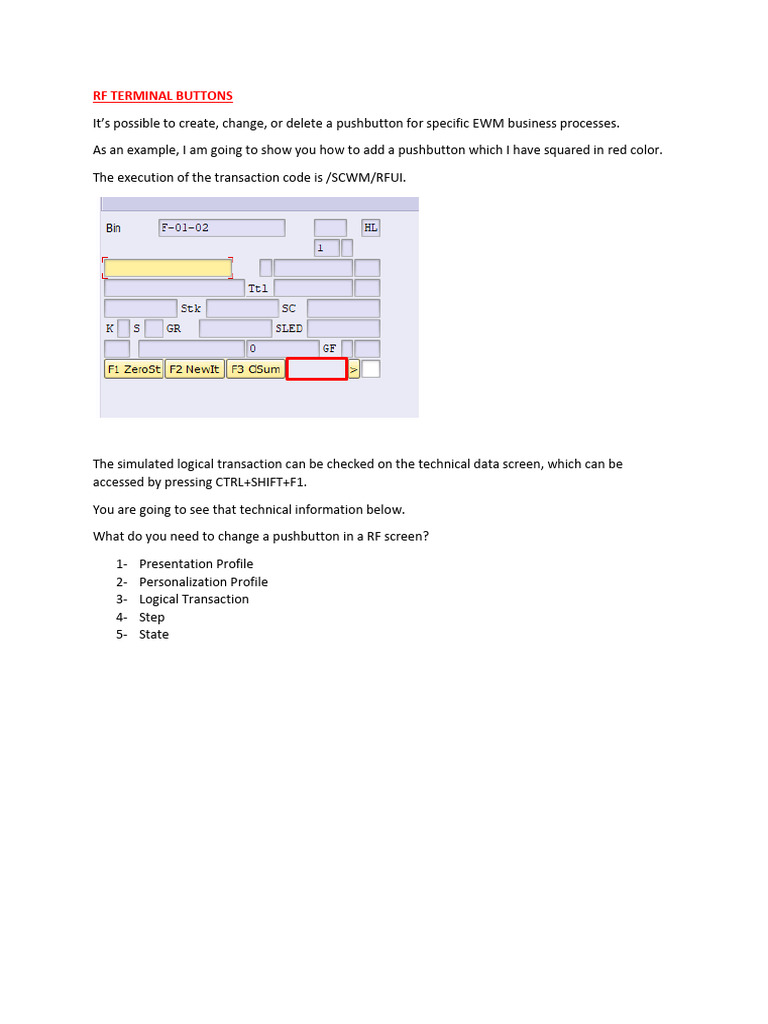 EWM Configuraciones RF | PDF | Function (Mathematics) | Computer ...