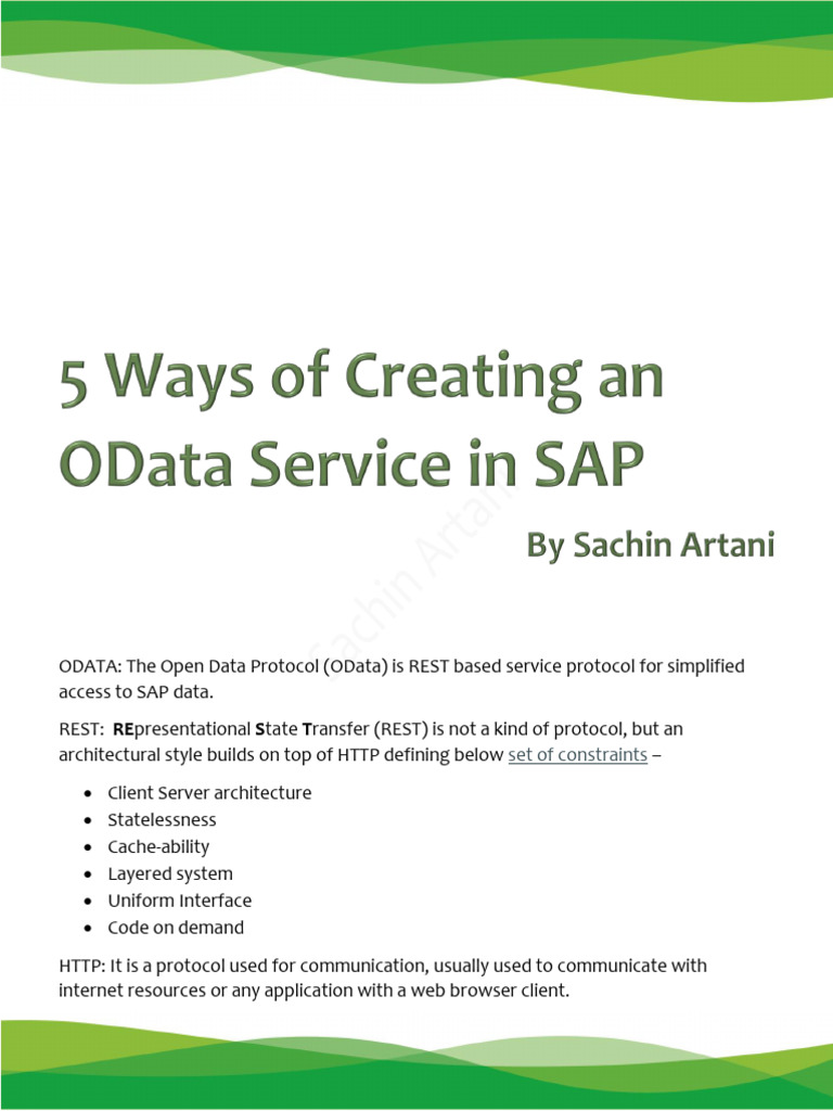 Creación Servicio ODATA SAP | PDF | Software Engineering | Information Technology