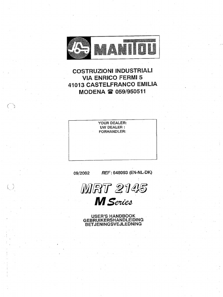 Manitou MRT 2145 | PDF