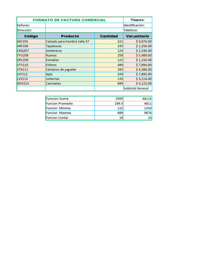 Primer Ejercicio Practico en Excel Formulas 22 | PDF