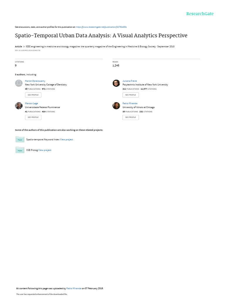 Spatio Temporal Pdf Analytics Data