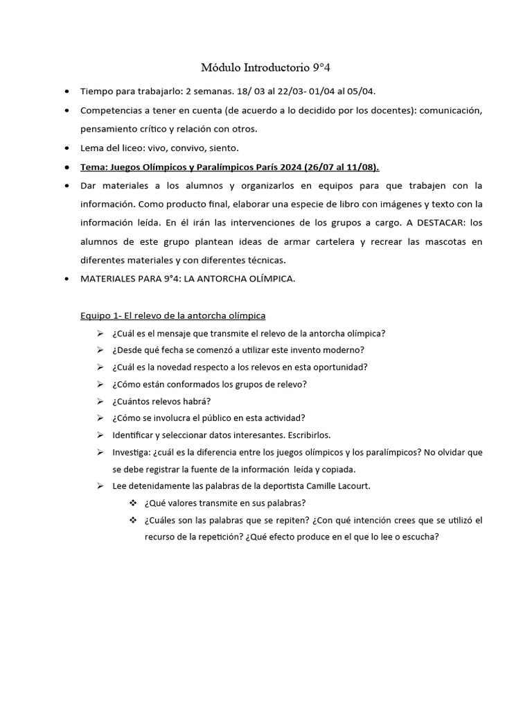 Módulo Introductorio 9° 4 | PDF | Información