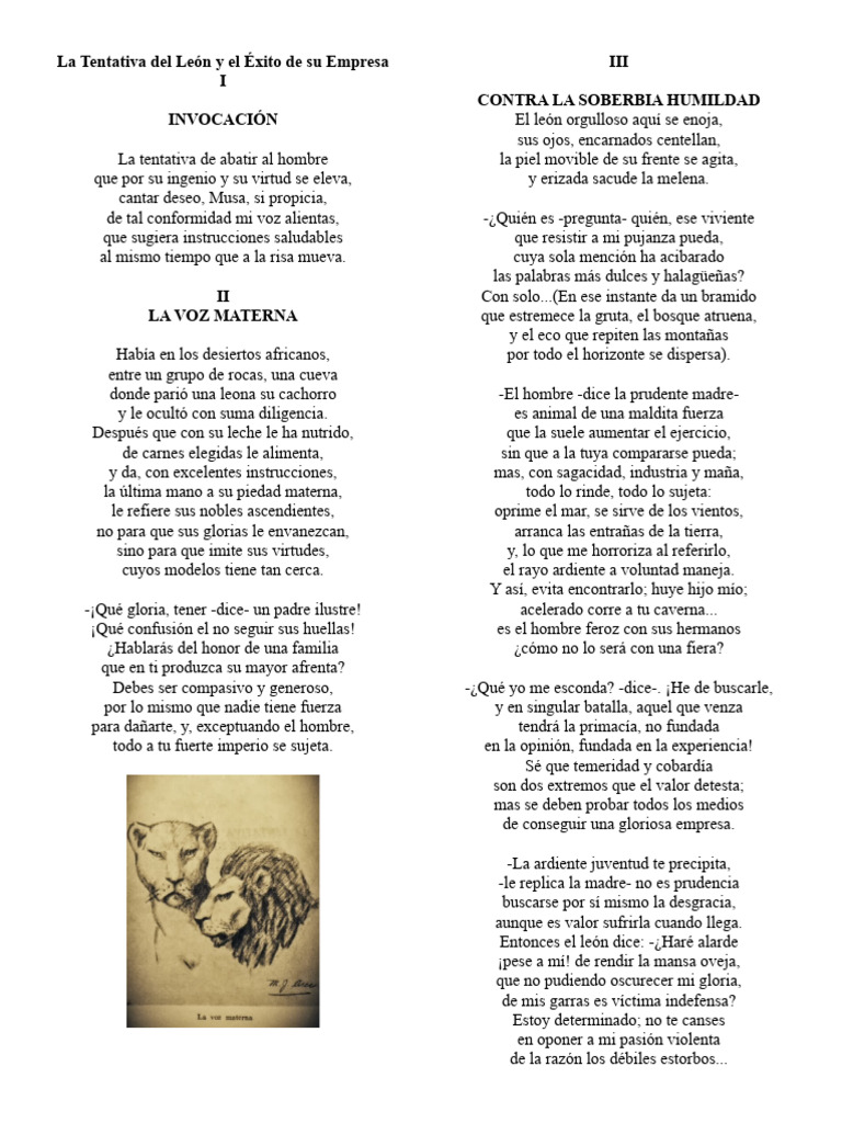 La Tentativa del León y su Éxito | PDF | León