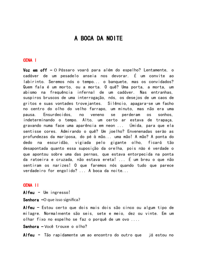 A Boca Da Noite Pdf