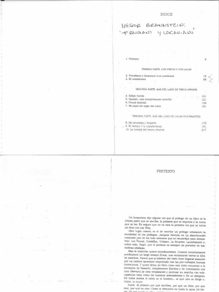 Nestor Braunstein.freudiano y Lacaniano. | PDF