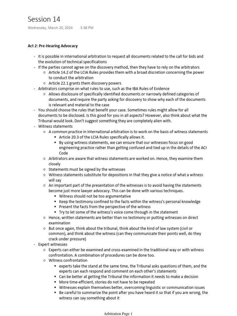 Session 14 | PDF | Witness | Discovery (Law)