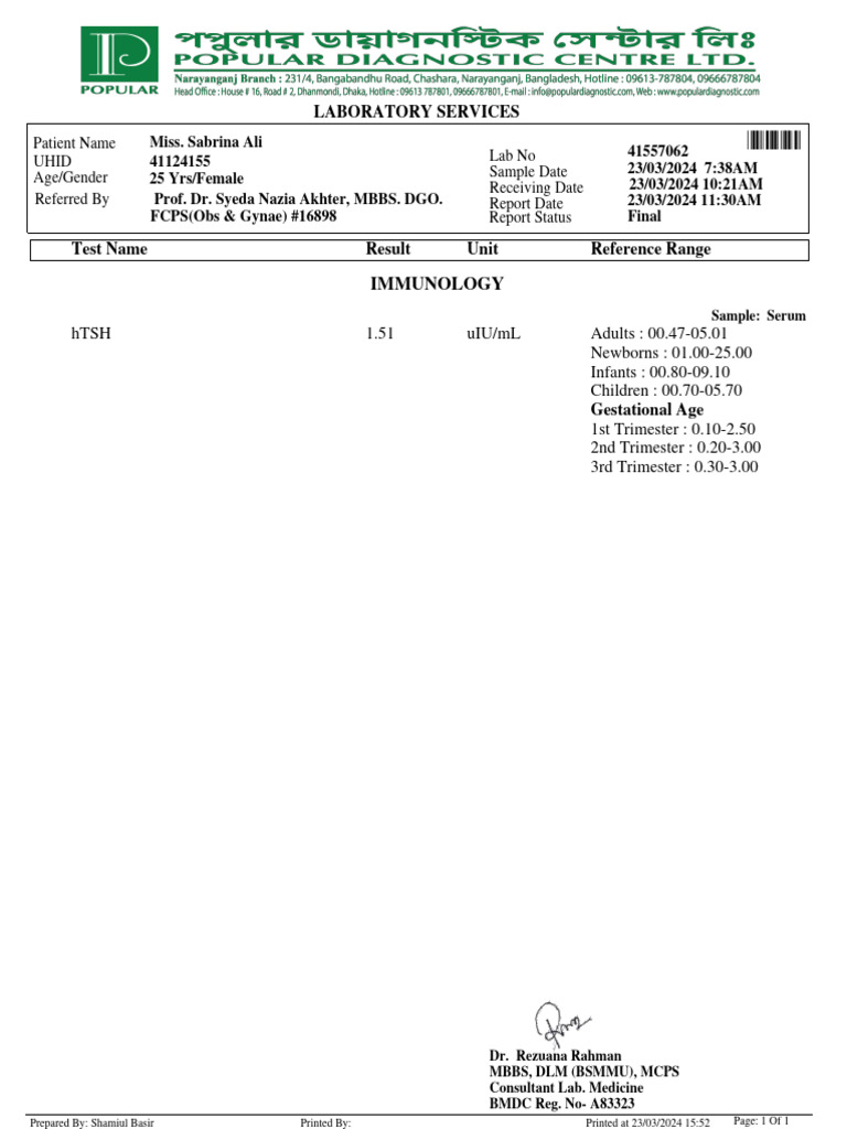 Lab Result | PDF