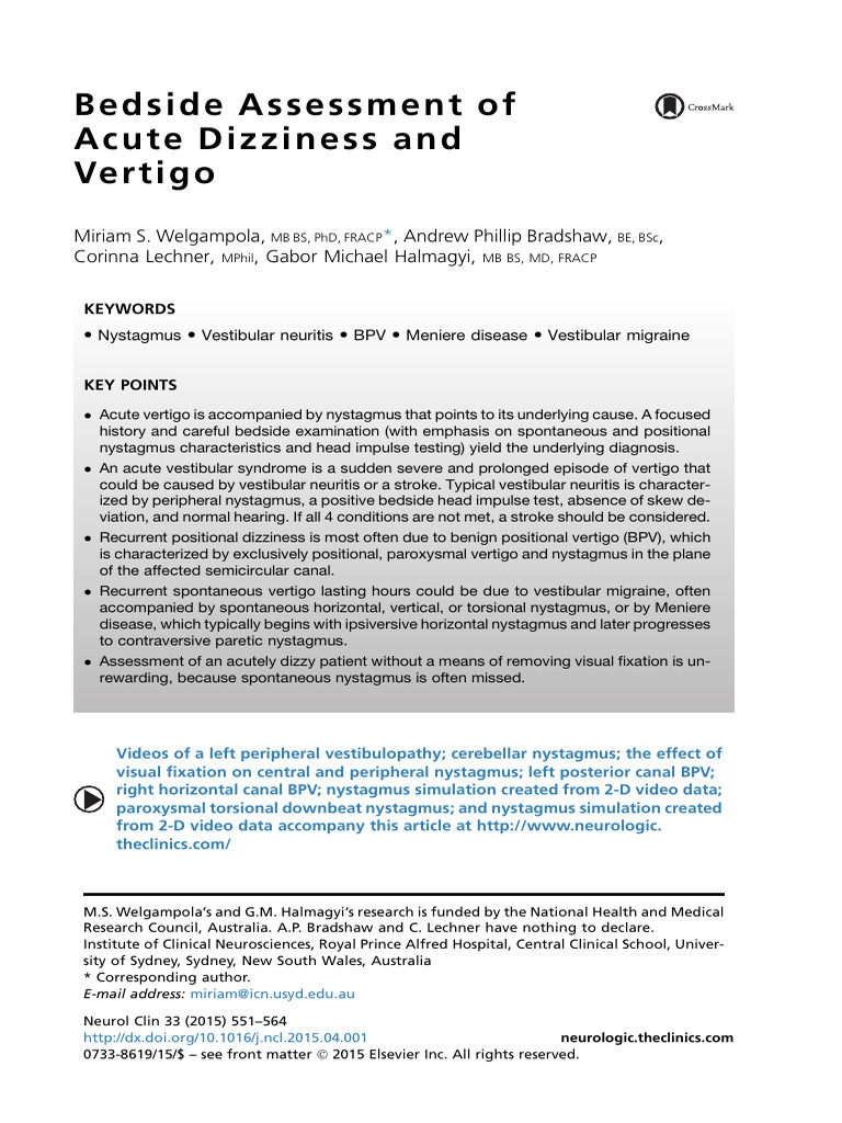 Welgamp OLA | Download Free PDF | Vertigo | Vestibular System