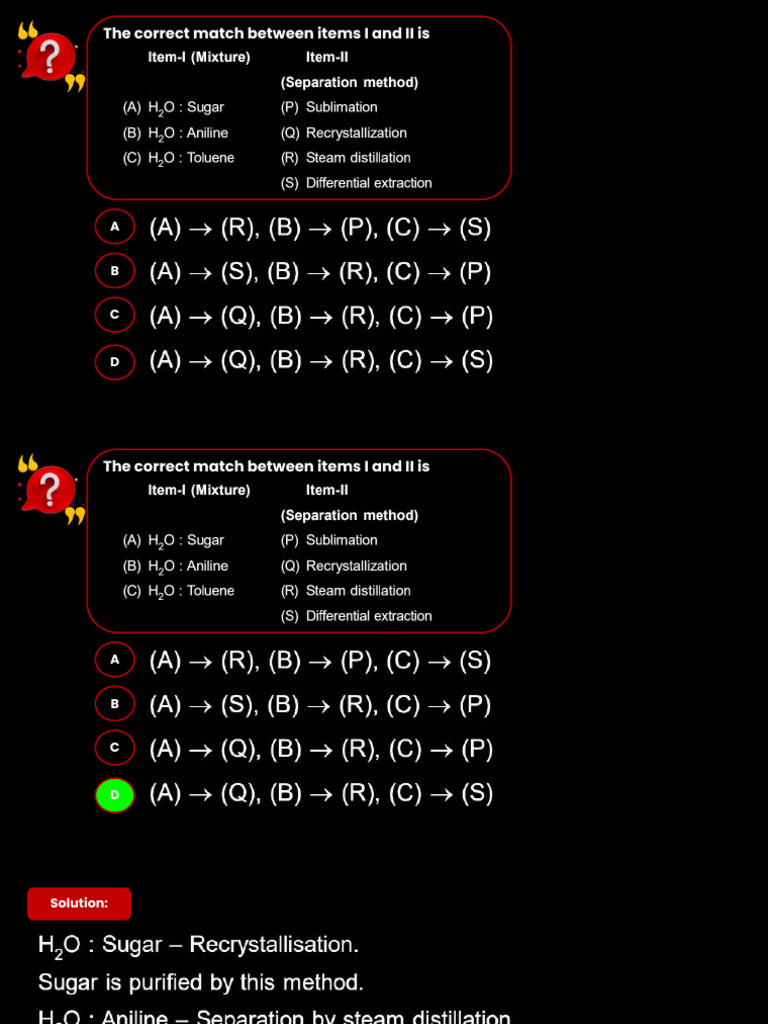 Purification Set Of Questions Pdf Chromatography Distillation