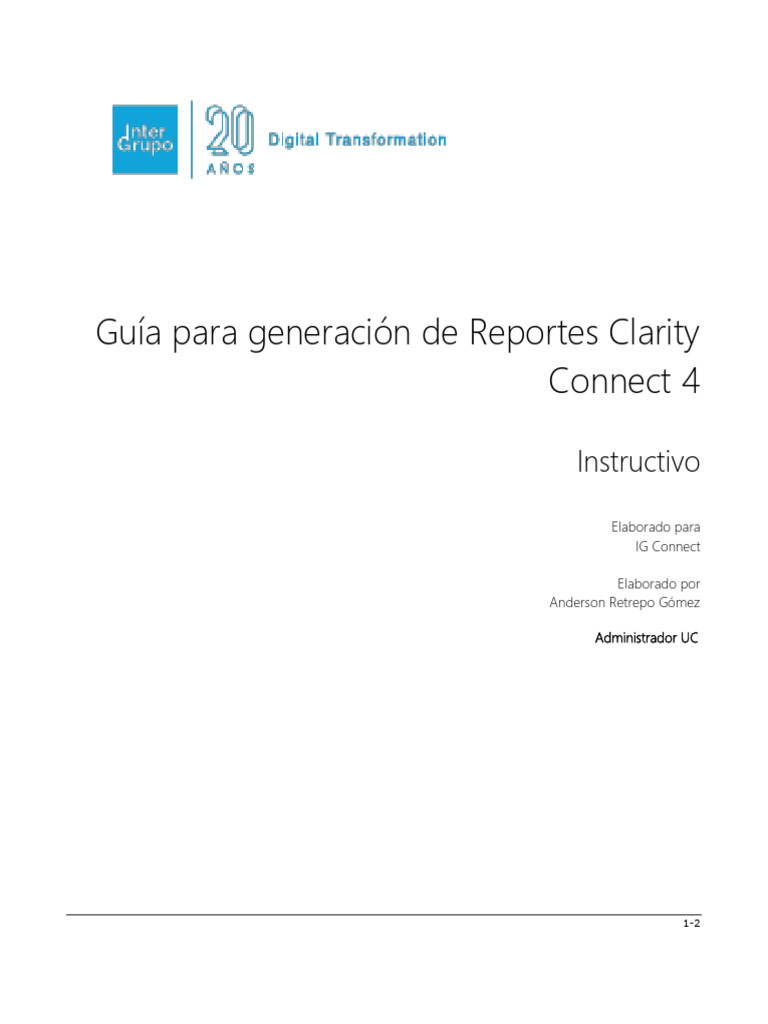 Guia Generación de Reportes Clarity Connect 4 | PDF | Respuesta de Voz ...