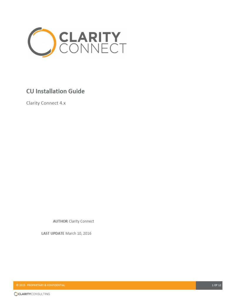 Clarity Connect 4.x CU Install Guide | PDF | Computer File | Databases