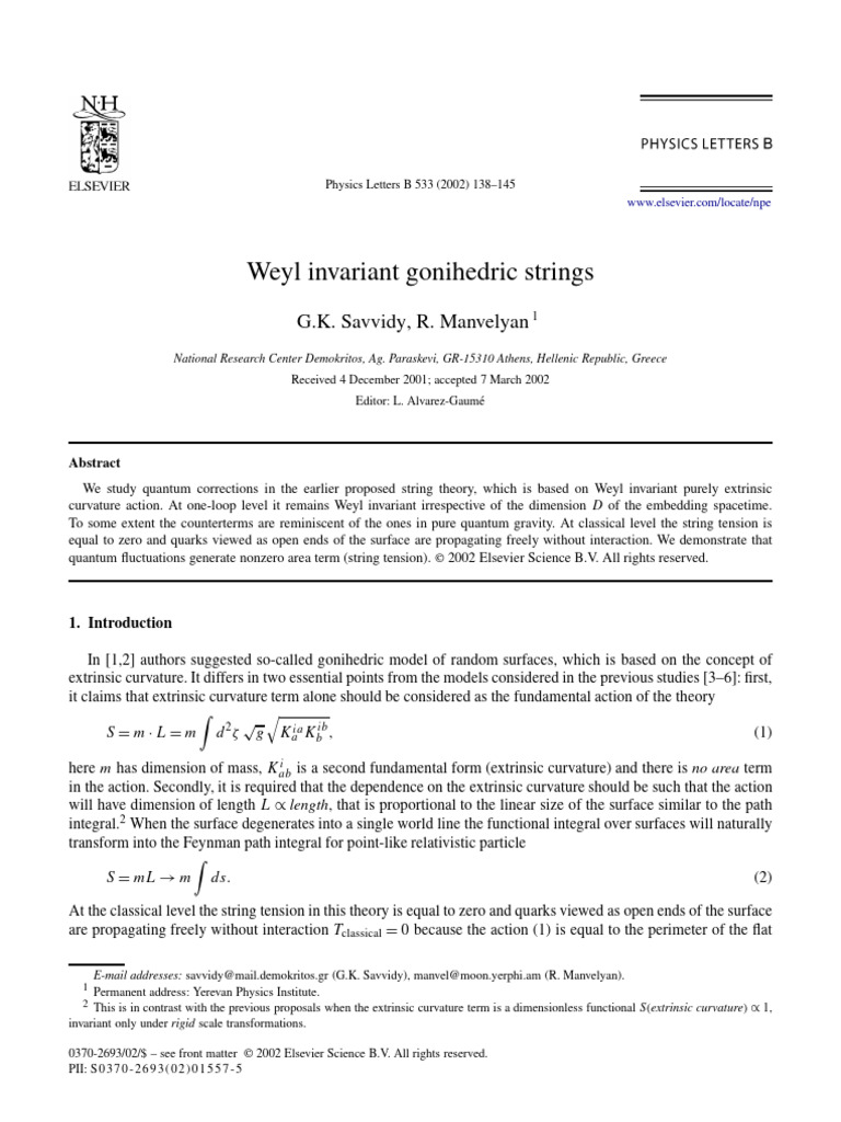 Weyl String 2002 | PDF | String Theory | Fundamental Interaction