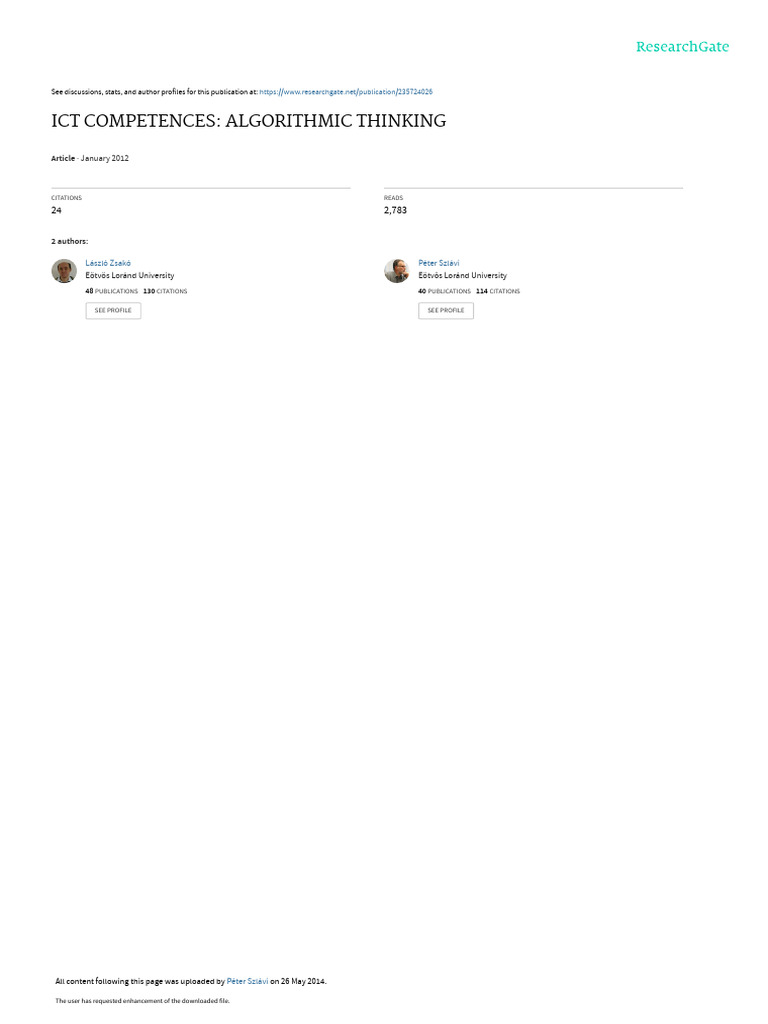 ActaDidacticaNapocensia Article 5 2 6 | PDF | Algorithms | Educational Technology