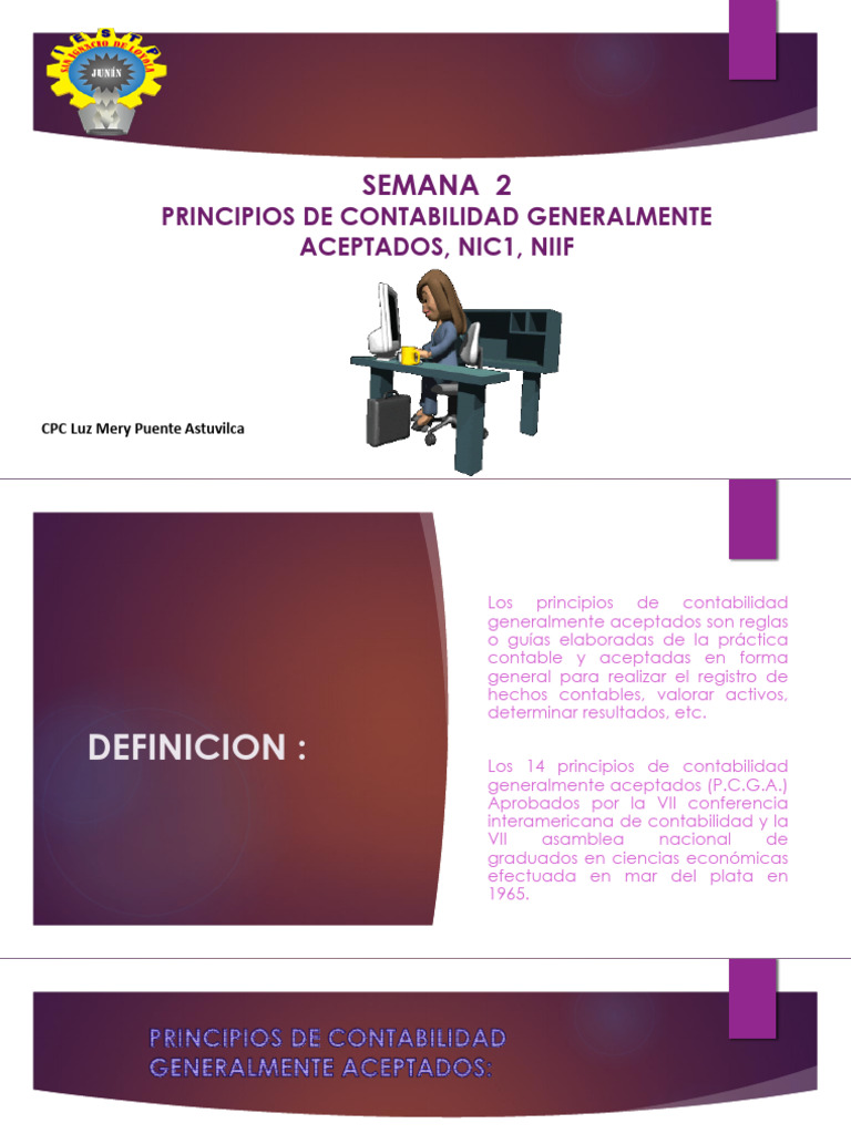 SEMANA02 Principios de Contabilidad Generalmente Aceptados, NIC 1, NIFF ...