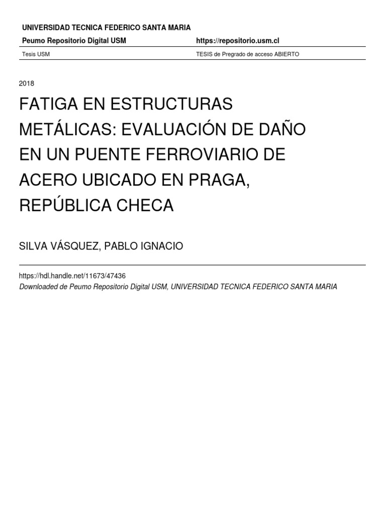 (1library - Co) Fatiga en Estructuras Metálicas Evaluación de Daño en Un Puente Ferroviario de ...