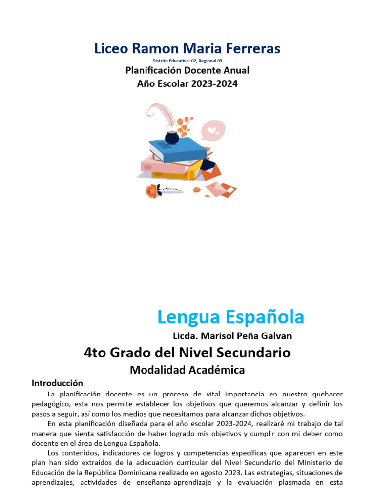 4to Españoll | PDF | Evaluación | Aprendizaje