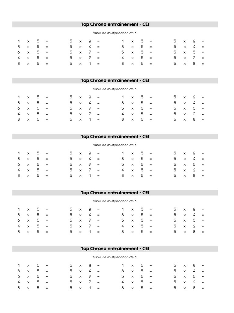 TOP CHRONO TABLE DE 5 S4 | PDF
