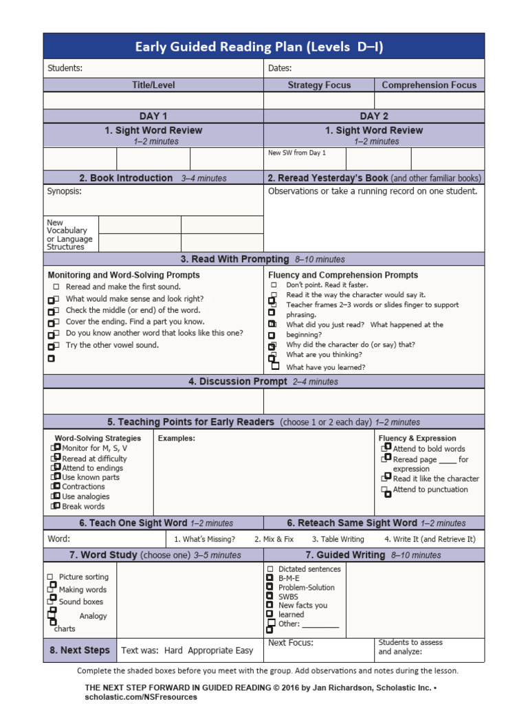 Early Lesson Plan | PDF | Reading Comprehension | Written Communication
