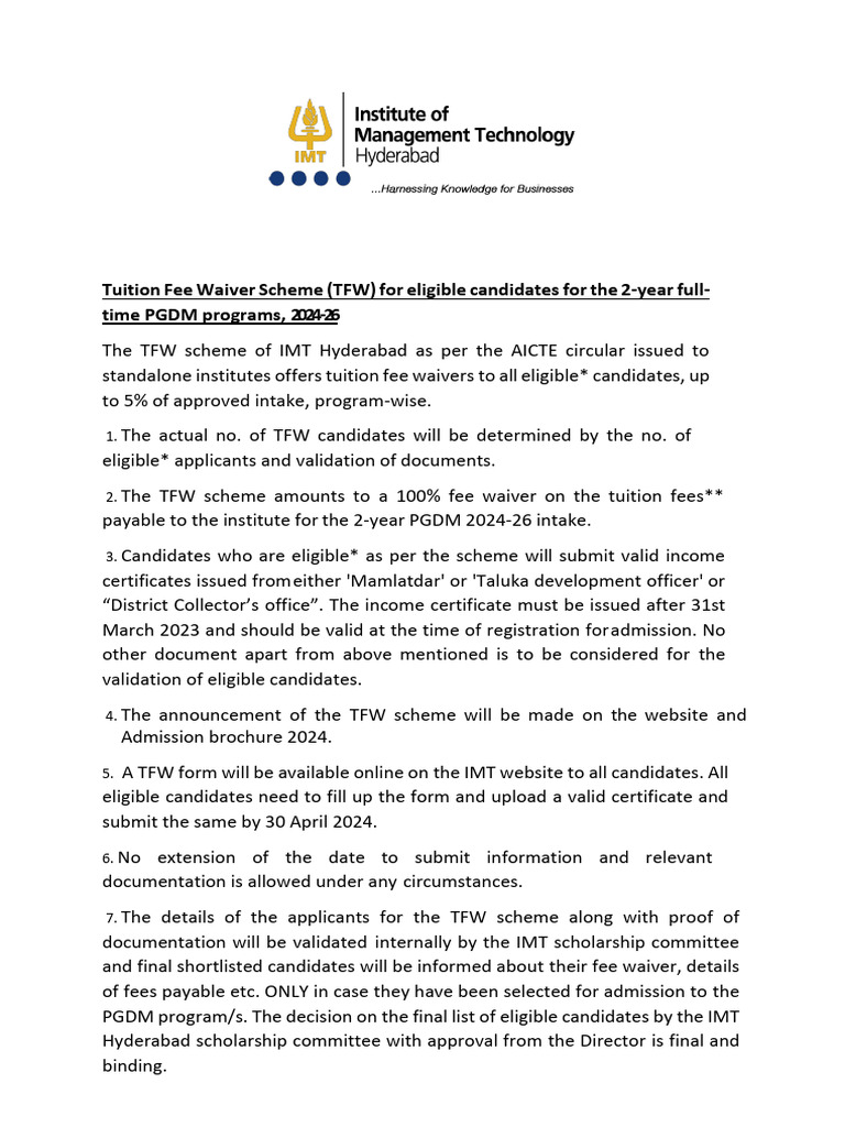 TFW-Scheme 2024-26 | PDF | Career & Growth