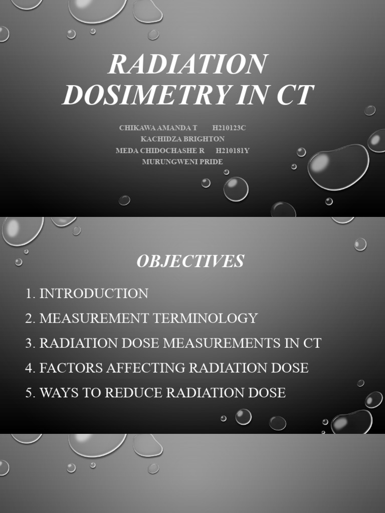CT Radiation Dosimetry Explained | PDF | Ct Scan | Dosimetry