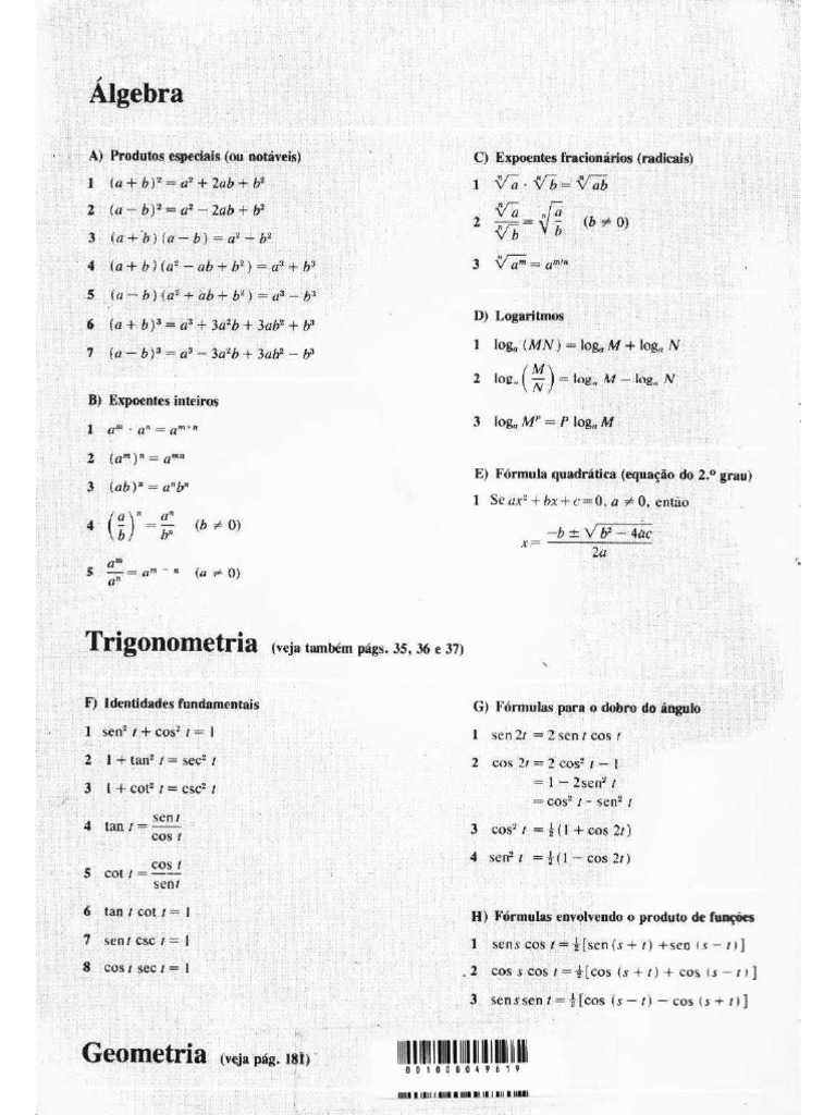 Tabela Calculo - Munem e Foulis | PDF