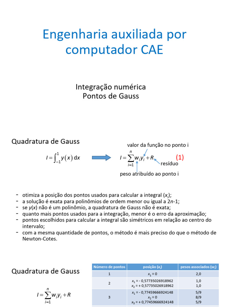 Teoria - Tópico 7 - Integração de Gauss | PDF | Matemática | Análise ...