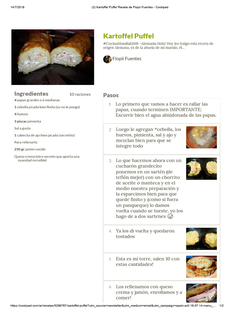 Kartoffel Puffel Receta de Flopii Fuentes - Cookpad | PDF | Preparación ...