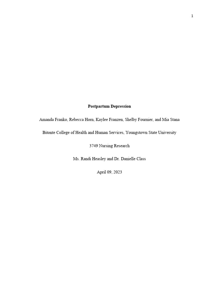 Research Paper | Download Free PDF | Postpartum Depression | Selective ...