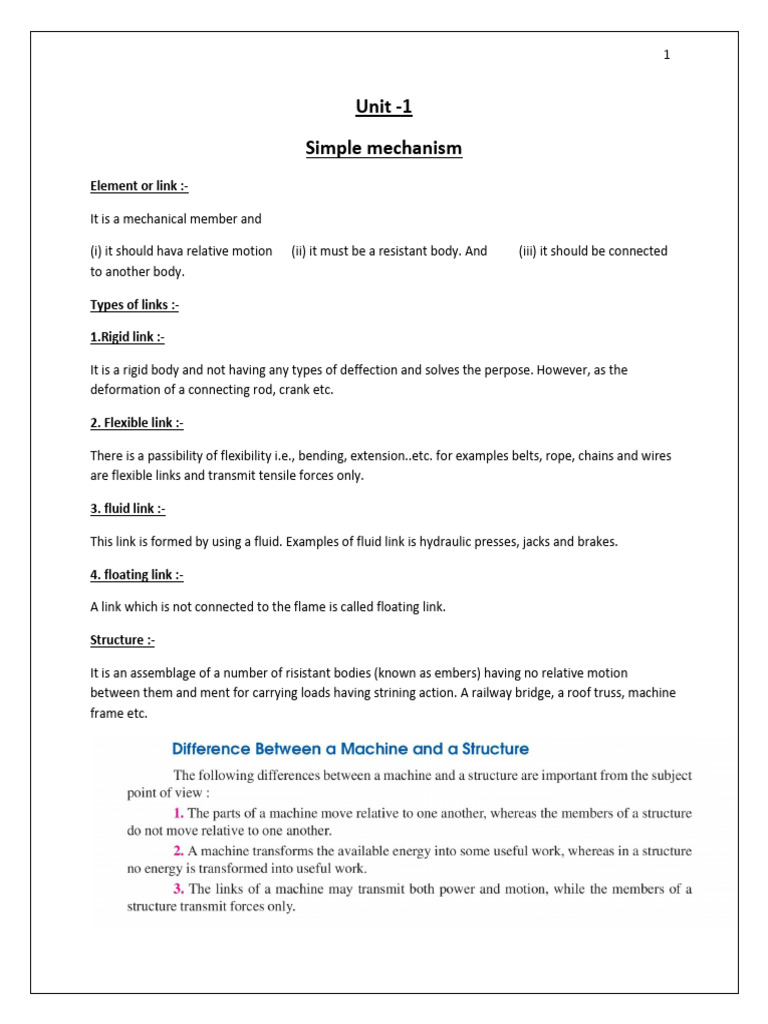 R19 KOM - UNIT-1 (Ref-2) | PDF | Machines | Mechanical Engineering